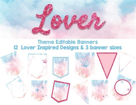 Editable Taylor Swift Lover Theme Banner Posters Bunting Banner