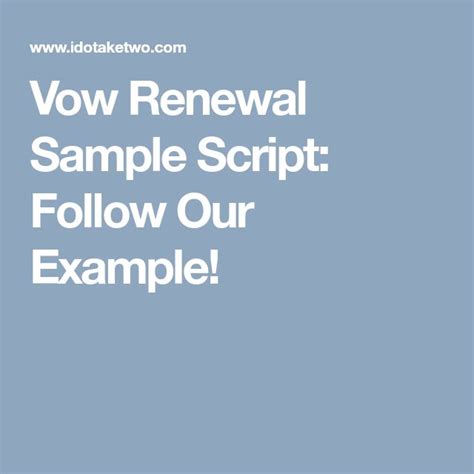 Sample Vow Renewal Script Preowned Wedding Dresses Vow Renewal