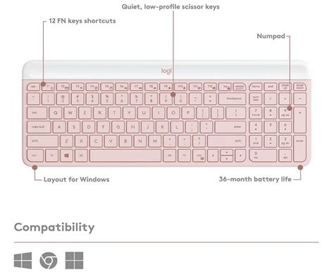 Logitech Mouse Keyboard Combo K Slim Wireless Rose Electronic Store Tech Pc Components