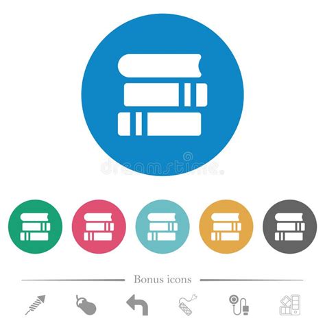 Stack Of Books Solid Flat Round Icons Stock Vector Illustration Of Bookstore Paperback 314087724
