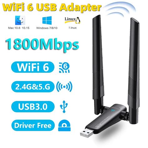 Bộ Chuyển đổi Usb Wifi 6 1800mbps 5g 2 4ghz Usb3 0 Wi Fi Dongle Wireless 802 11ax Card Mạng