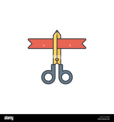 Grand Opening Icon Color Line Outline Vector Sign Linear Style Pictogram Isolated On White