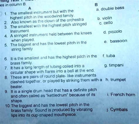 VIDEO Solution Learning Task 1 Match The Description Of Instruments In Column A With Their