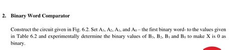 Solved Binary Word Comparatorconstruct The Circuit Given In