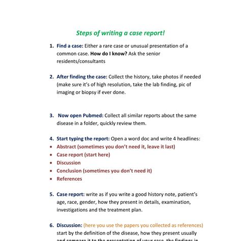 Steps Of Writing A Case Report Pdf Docdroid