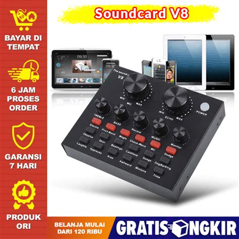 Soundcart V8 Soundcard Recording Plus Lengkap Sound Card Usb Murah USB External Soundcard Live