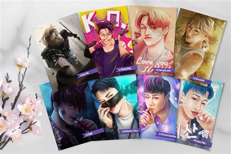 Choi San Collection Ateez Inspired Kpop Fanart Prints A6 4 1 X 5 8