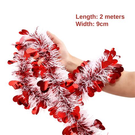 Комплект от 2 броя гирлянди от сърми за Свети Валентин Kaxyrooz 1 9 м Червени Emag Bg