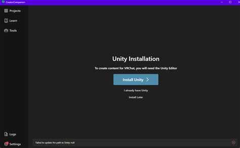 BUG Failed To Update The Path To Unity Null Issue 282 Vrchat