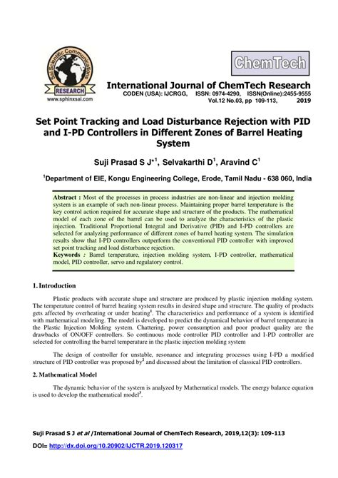 Pdf Set Point Tracking And Load Disturbance Rejection With Pid And I Pd Controllers In
