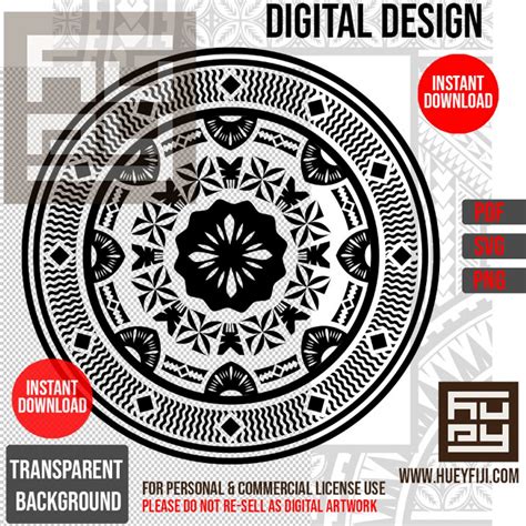 Fiji Kesakesa Tapa Masi Pattern Digital Svg Design 30cmx30xm Png High