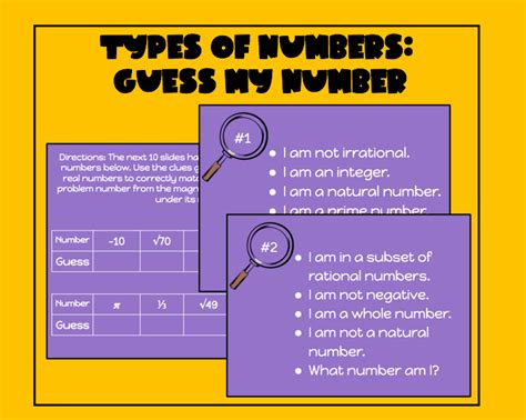 Types Of Numbers Guess My Number Activity Guess My Number Babe Activities Babe Reading