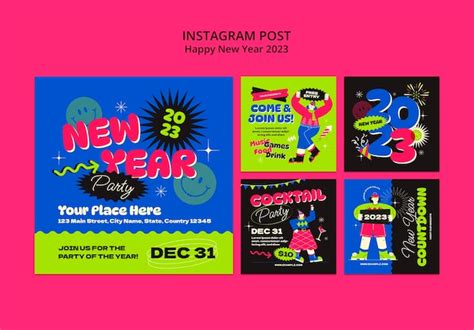 Free PSD Happy New Year Instagram Posts