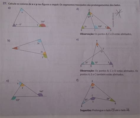 Solved 27 Calcule Os Valores De X E Y Nas Figuras A Seguir Os Segmentos Tracejados São