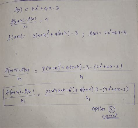 [solved] If F X 2x2 4x 3 Then F X H F X Is Equal To