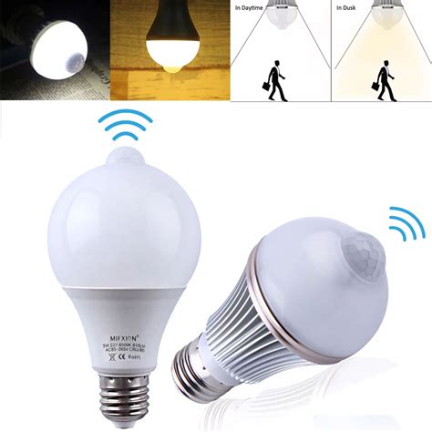 2xLED PIR Motion Sensor Light Bulb Light Control Motion Sensor Light E27 Led Bulb 5W 7W 9W Auto