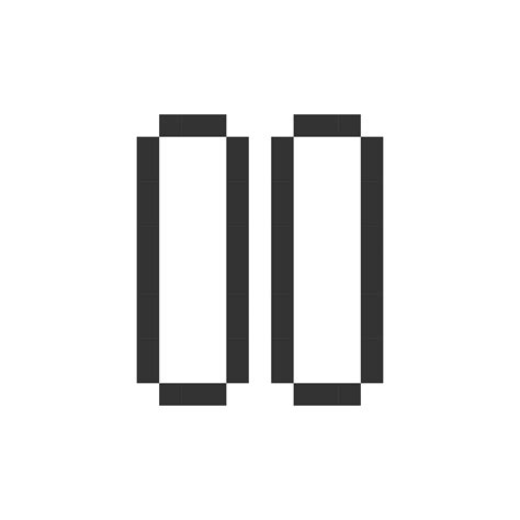 Pause Button Pixelated Ui Icon Music Player Bar Playing Multimedia File Watching Video