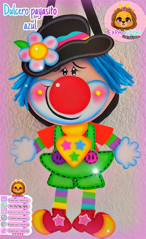 Aplique Payaso En Gomaeva Ideas Goma Eva Clown Crafts Fun Crafts For