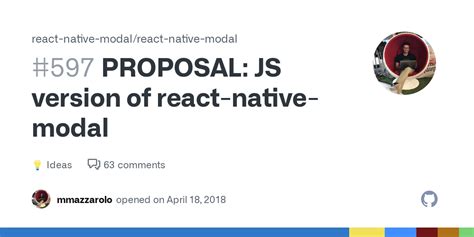 Proposal Js Version Of React Native Modal · Discussion 597 · React