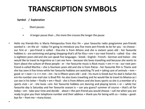 Criteria For The Listening Text Ppt