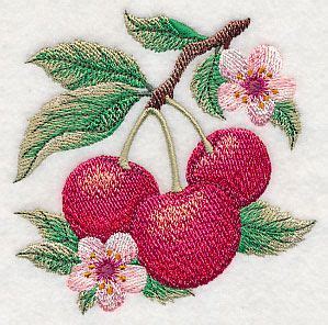 Cherry Fruit Accent Embroidery Design