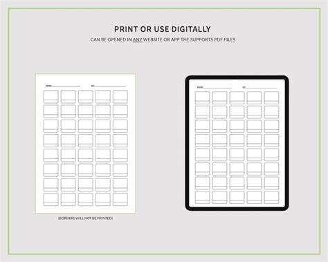 Color Swatch Chart Blank Chart Printable Color Swatch Chart Color Swatch Bundle Colour Swatch
