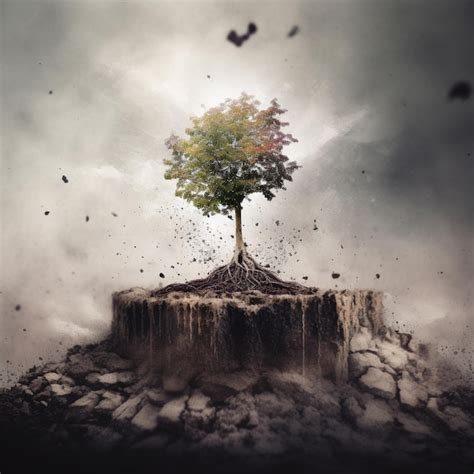 Premium AI Image Tree Under Strong Wind