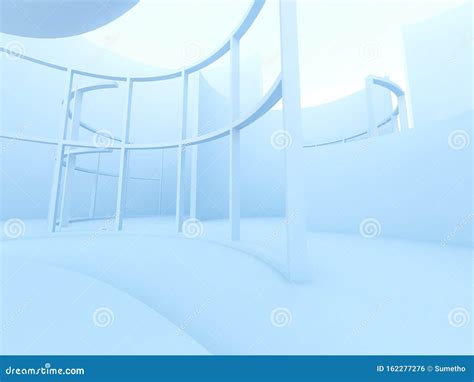 Futuristic Interior Decorate White Abstract Curve Form Stock Illustration Illustration Of