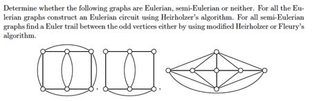 Solved Determine Whether The Following Graphs Are Eulerian Chegg