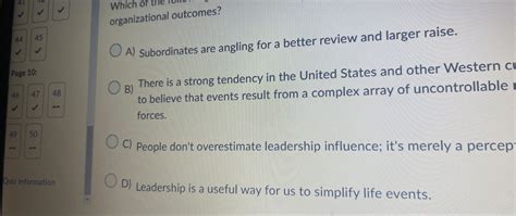 Solved Organizational Outcomesa ﻿subordinates Are Angling