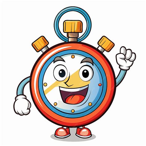 Icône De Chronomètre De Stopwatch De Personnage De Dessin Animé Avec