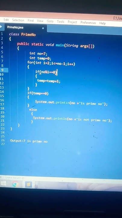 Write A Program In Java To Check Whether A Number Is Prime Or Not