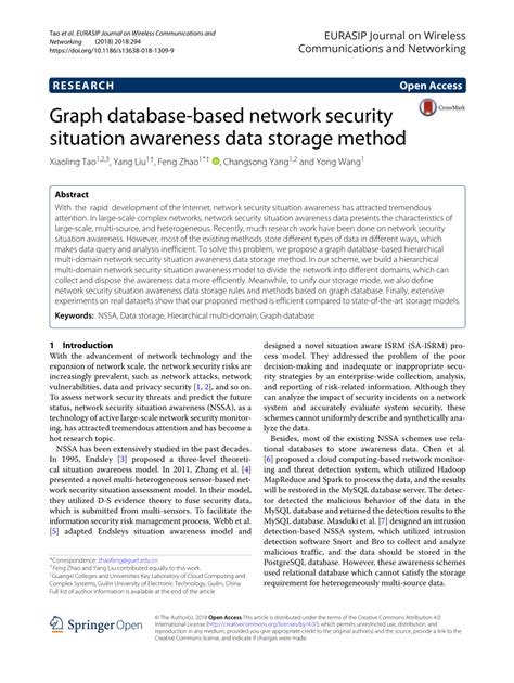 Pdf Graph Database Based Network Security Situation Awareness Data Storage Method