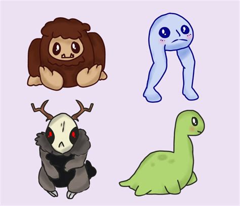 Cryptid Cuties Mini Sticker Sheet Classic Cryptids Made Cute Etsy
