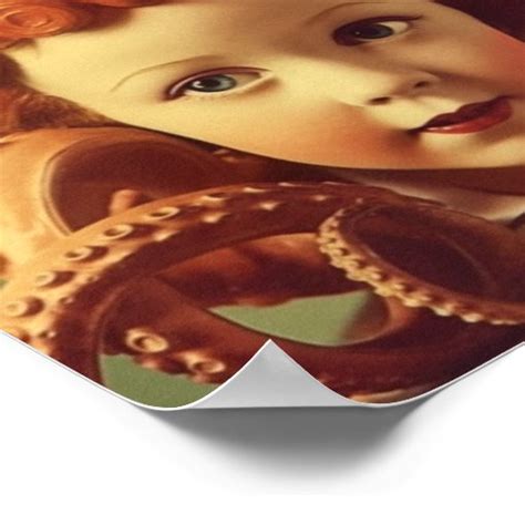 Retro Octopus Doll Head Assemblage Poster Zazzle