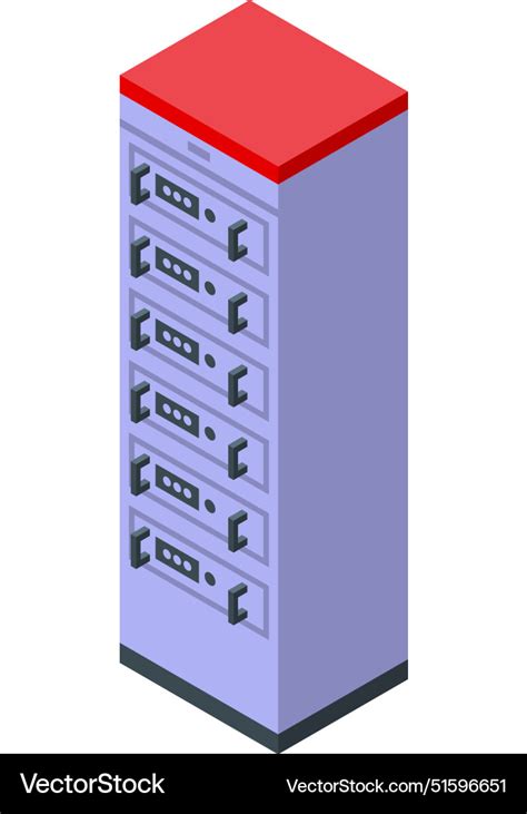 Mainframe Server Tower Storing And Processing Big Vector Image