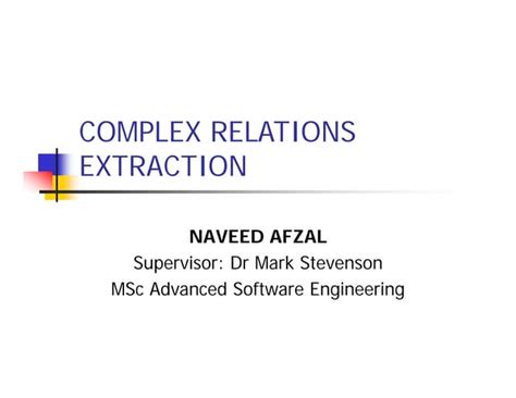 Complex Relations Extraction