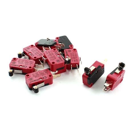 10pcs Micro Limit Switch Short Hinge Roller Lever Momentary Spdt Snap Action Lot Bed Bath