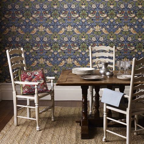 Bird Design Designer Wallpaper Strawberry Thief William Morris