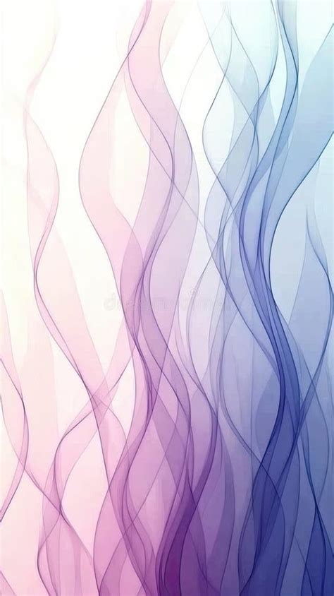 Flowing Wave Patterns In Serene Shades Of Blue And Purple Creating A Tranquil Backdrop Stock