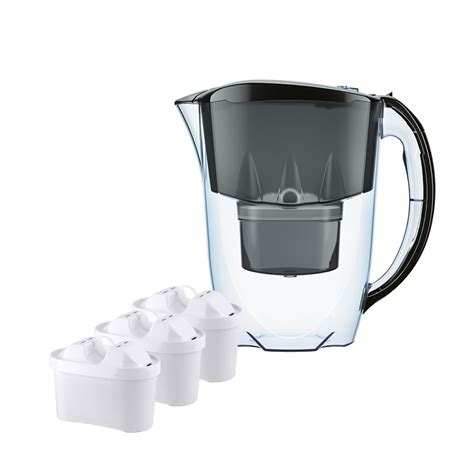 Кана за филтриране на вода Aquaphor Jasper 2.8 л и 3 филтъра, Черен ...