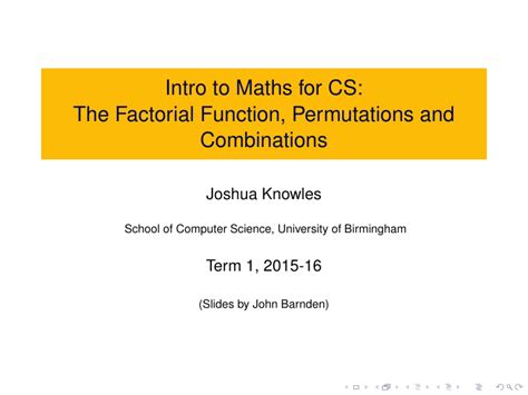 Factorial Function Permutations Combinations In Cs
