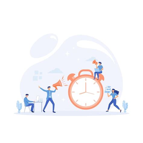 Premium Vector Office Deadline Stressed Employees Working Overtime Time Management Flat Vector