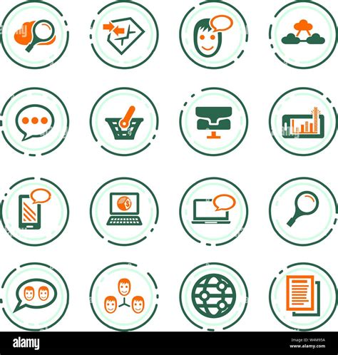 Data Analytic And Social Network Vector Icons For User Interface Design