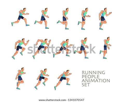 Man Run Cycle Animation Sprite Sheet Stock Vector Royalty Free 1341070547 Shutterstock