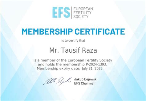 tausif raza on linkedin happy to share that i have received membership certificate from europian…