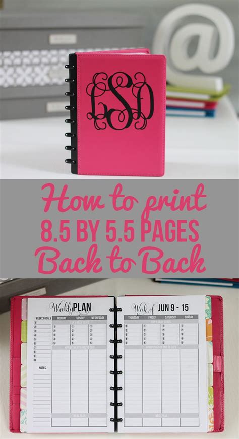 How To Print 8 5 By 5 5 Planner Pages Discbound Planner Planner Pages Filofax Planners