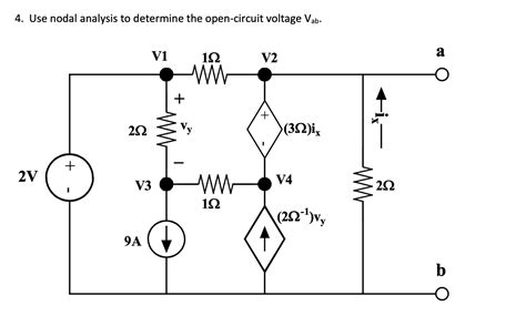 Solved Use Nodal Analysis To Determine The Open Circuit Chegg