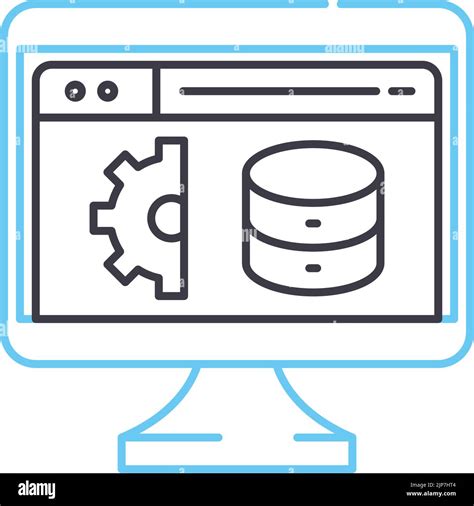 Database Software Line Icon Outline Symbol Vector Illustration