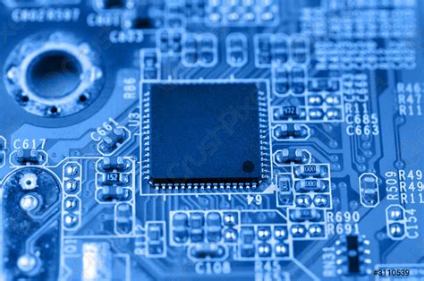 Circuit Board With Chip Stock Photo Crushpixel